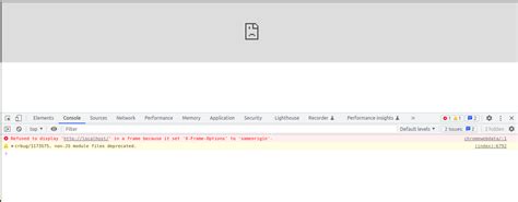 Refused To Display Localhostproject In A Frame Because It Set X Frame Options To