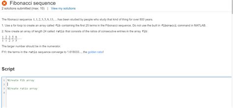 Solved Fibonacci Sequence 2 Solutions Submitted Max 10 Chegg Com