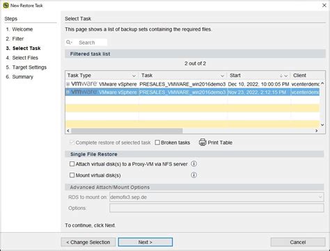 Sourcevmware Restore Sepsesam