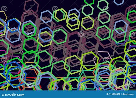 Color Abstract Hexagon Pattern Generative Art Background Creative Details Effect And Web Stock