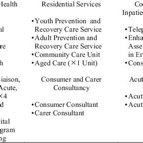 Services And Activities Provided At Xxx Mental Health Service Download Scientific Diagram