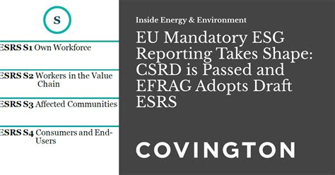 Eu Mandatory Esg Reporting Takes Shape Csrd Is Passed And Efrag Adopts Draft Esrs Inside