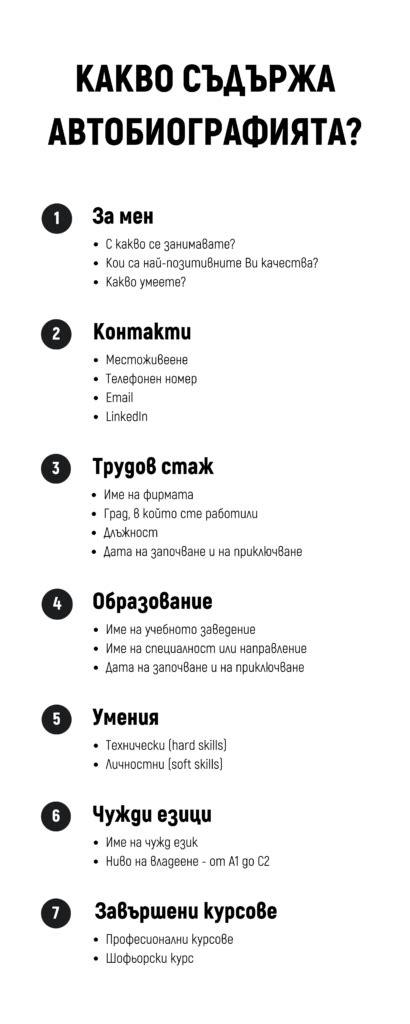 Как се пише автобиография за работа