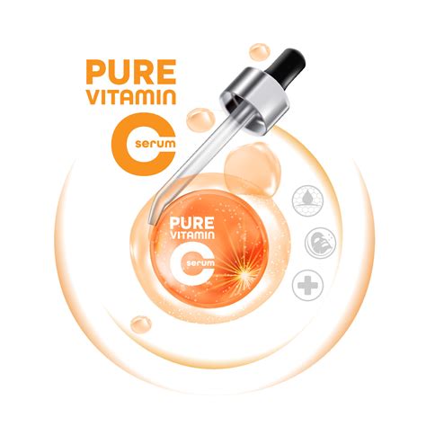 Pure Vitamin C Serum Skin Care Cosmetic 24684824 Vector Art At Vecteezy
