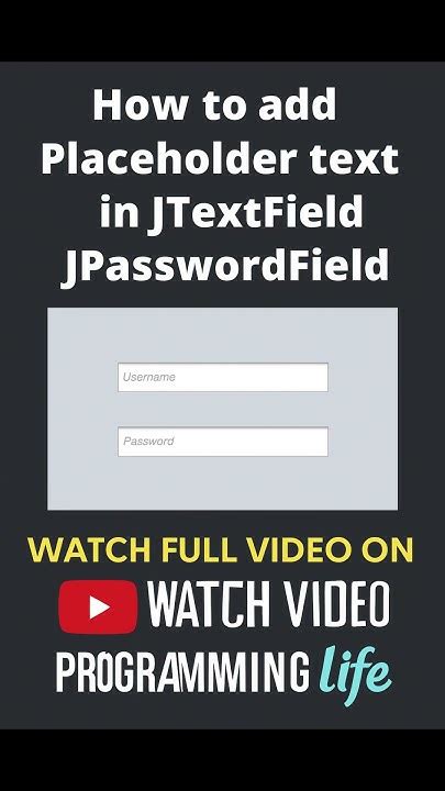 🔥 Add Placeholder Text In Jtextfield And Jpasswordfield Easily Java