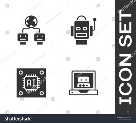 Set Creating Robot Artificial Intelligence Processor Stock Vector Royalty Free 1940692498