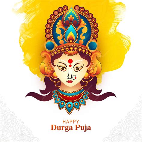 Free Vector X9happy Navratri Artistic Durag Face For Durga Puja