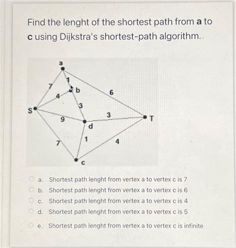 Solved Find The Lenght Of The Shortest Path From A To C Chegg