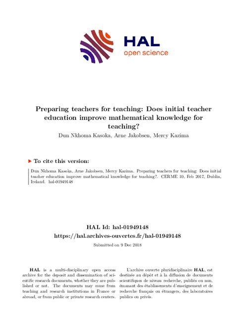 Pdf Teacher Educations Impact On Math Knowledge