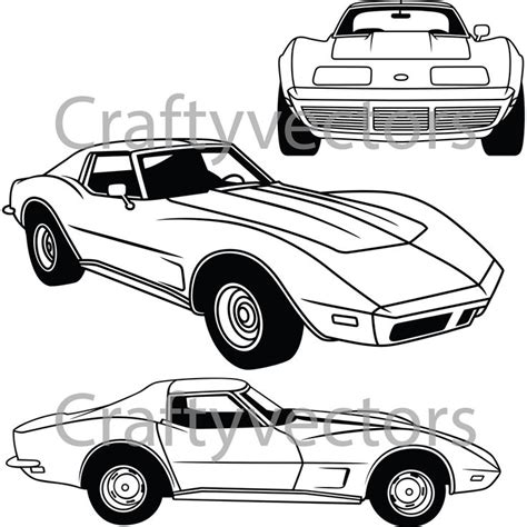 Corvette 1973 C3 Vector File Etsy