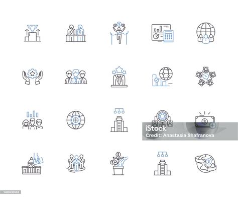 Globalization Outline Icons Collection Internationalization Interconnection Connection