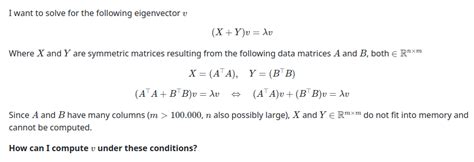 How To Efficiently Compute The Largest Eigenvector Of The Sum Of Two Symmetric Matrices Raskmath