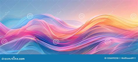 A Stunning Rainbow Gradient Wave Design With Smooth Flowing Lines And