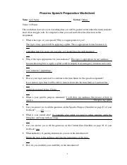 Process Speech Preparation Worksheet Process Speech Preparation Course Hero