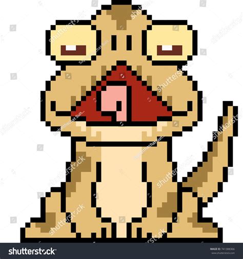 Vector Pixel Art Lizard Isolated Stock Vector Royalty Free 741388366
