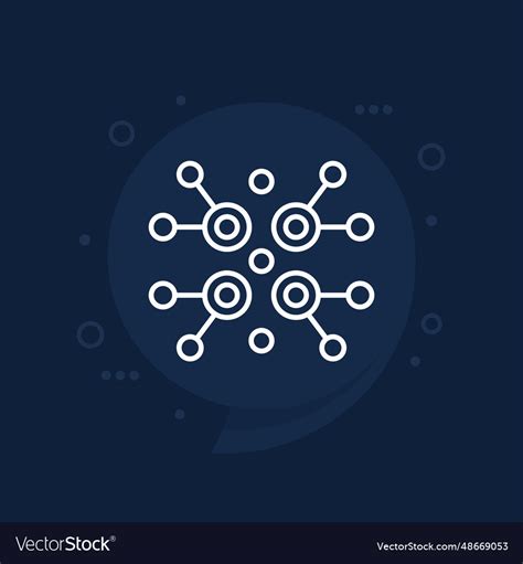 Nodes Data Structure Line Icon For Web Royalty Free Vector