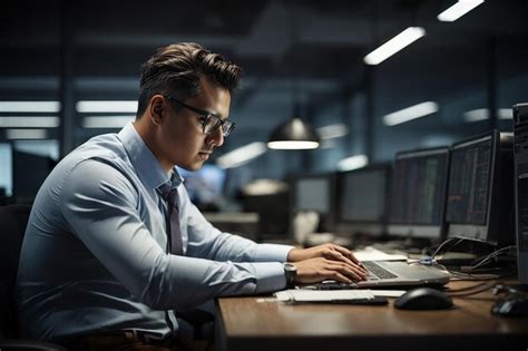 Premium Photo Engineer Working On A Computer In Office Engineering And Architecture Concept