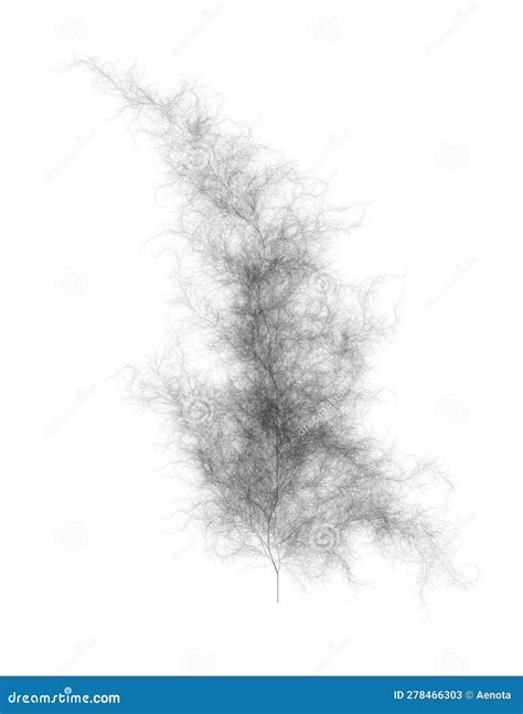 Computer Generated Self Similar L System Branching Tree Fractal Generative Art Stock