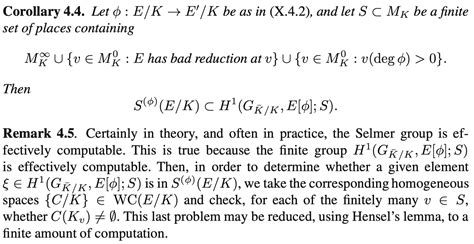 Elliptic Curves A Question About Selmer Group From Silvermans Book