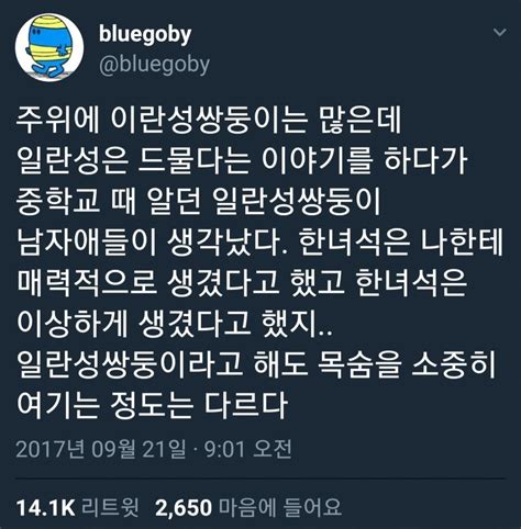 일란성 쌍둥이 유머 움짤 이슈 에펨코리아