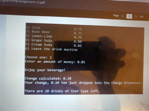 Solved C Write A Program That Simulates A Soft Drink