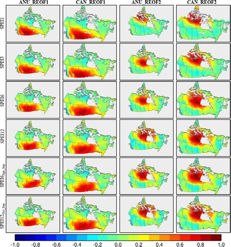 Spatial Patterns Of The First Two Reofs Of Spei At Various Timescales
