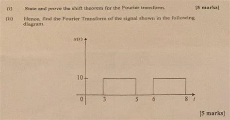 Solved I State And Prove The Shift Theorem For The Fourier