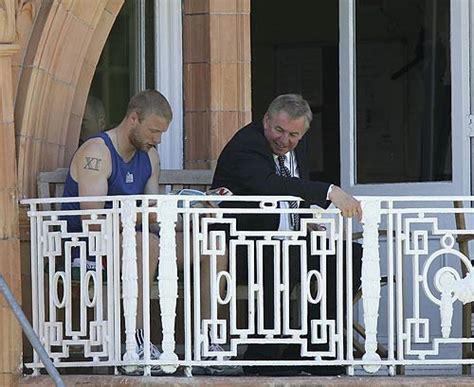Andrew Flintoff Chats With David Graveney On The Lords Balcony
