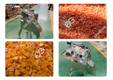 Stainless Steel Tomato Cube Cutting Machine With 3 20mm Cubes