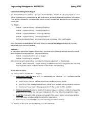 EVM Project Pdf Engineering Management BMGE1129 Spring 2020 Earned Value Management Project