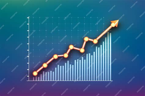 Premium Photo A Professional Line Graph On Gradient Blue Background