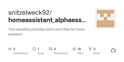 Github Snitzelweck92homeassistantalphaessmodbustcp This Repository Provides Some Yaml