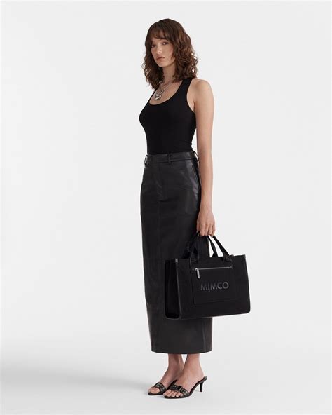 Black Gunmetal Patch Tote Bag Tote Bags Mimco