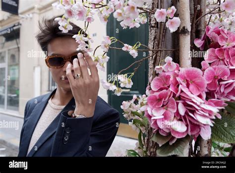 Paris France 15th July 2023 Actor And Model Jeremy Bellet Poses Outside A Bistro On July 15