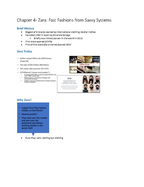 Chapter 4 Zara Lecture Notes On Zara From Nora Junaids Oim 210