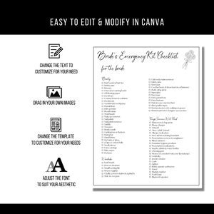 Editable Wedding Day Checklist Printable Wedding Day Checklist Bridal