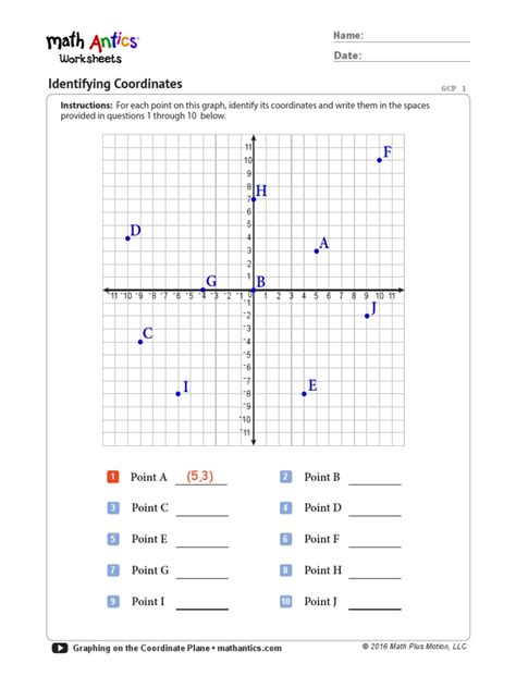 Worksheets Graphingonthecoordinateplane Pdf Cartesian Coordinate