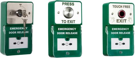 RGL Combined Dual Unit Latching Key Switch Touch Free Button Press To Exit With Emergency