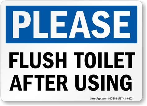 Free Printable Flush Toilet Signs
