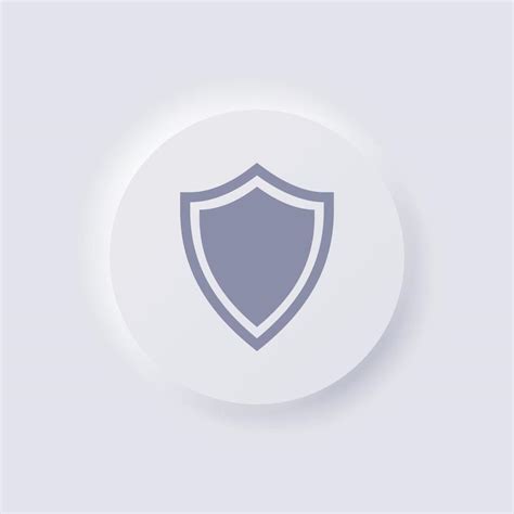 Shield Icon White Neumorphism Soft UI Design For Web Design Application UI And More Button