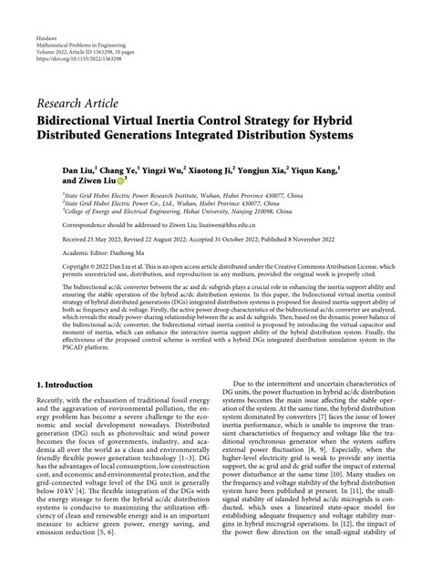 Pdf Bidirectional Virtual Inertia Control Strategy For Hybrid Distributed Generations