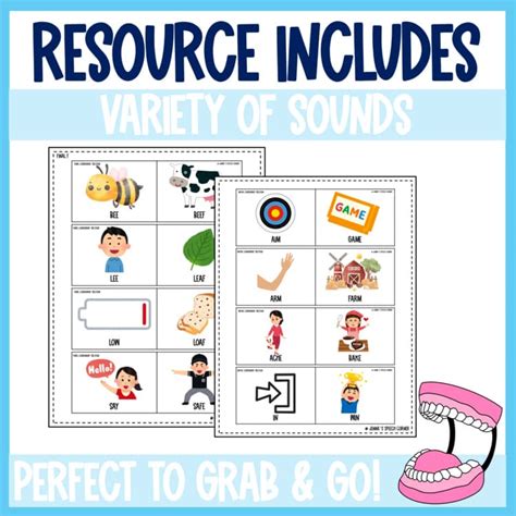 Cluster Reduction Minimal Pairs Phonological Process Speech Therapy Cards