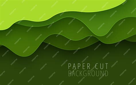 Premium Vector Abstract Green Color Dynamic Wavy Overlap Layers Papercut Background Eps10 Vector