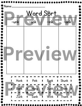Glued Sounds NK Phonics Worksheets And Activities INK UNK ONK ANK