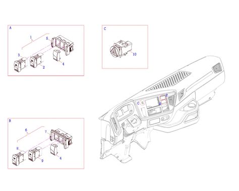 Faw Jh6 460 Truck Functional Switch Assembly13735g02 D0098
