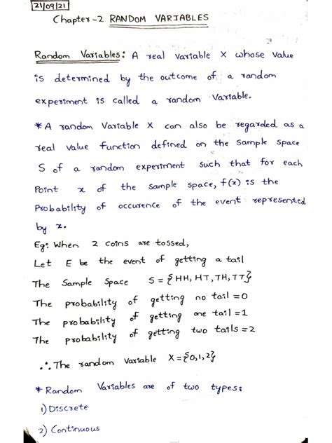Unit 2 Random Variables Pdf