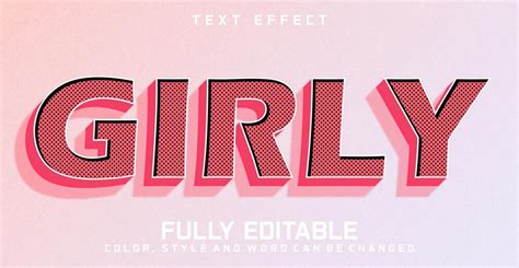 Premium Vector Girly Editable Style Effect With Texture