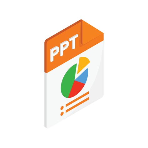 Ppt Extension Text File Icon Isometric 3d Style 14359872 Vector Art At