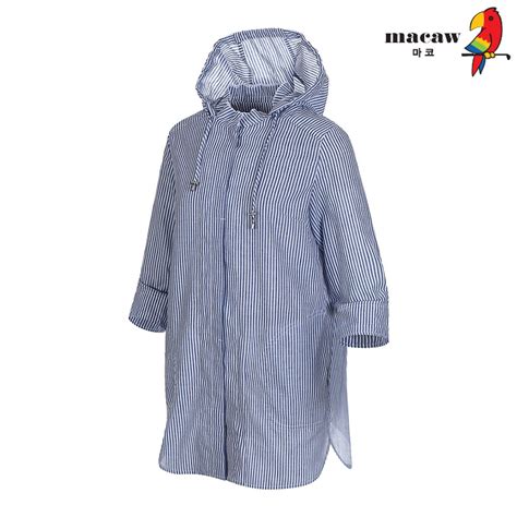 포스티 마코 여성후드디자인스트라이프롱셔츠mkw2ws01