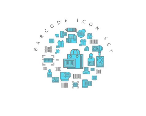 바코드 아이콘 세트 디자인 프리미엄 벡터